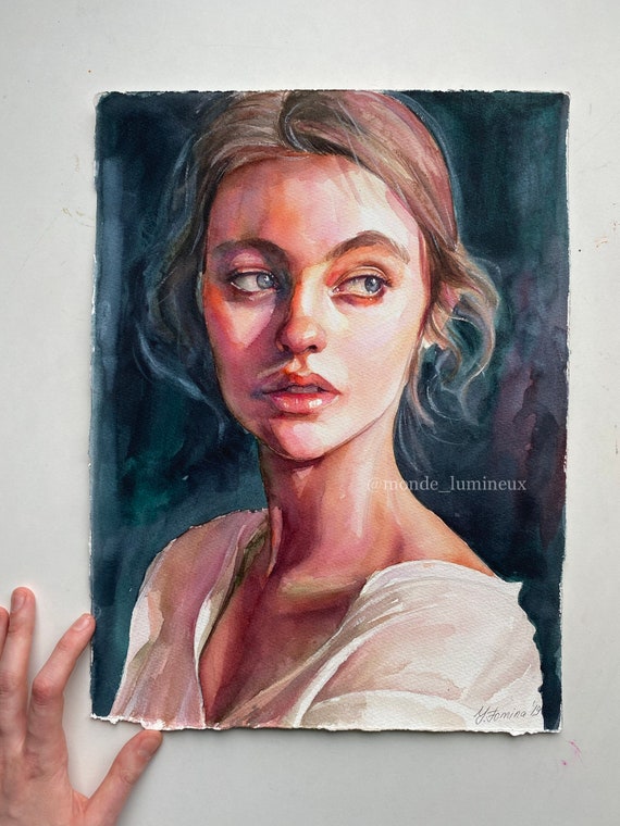 Beautiful Woman Watercolor Painting
