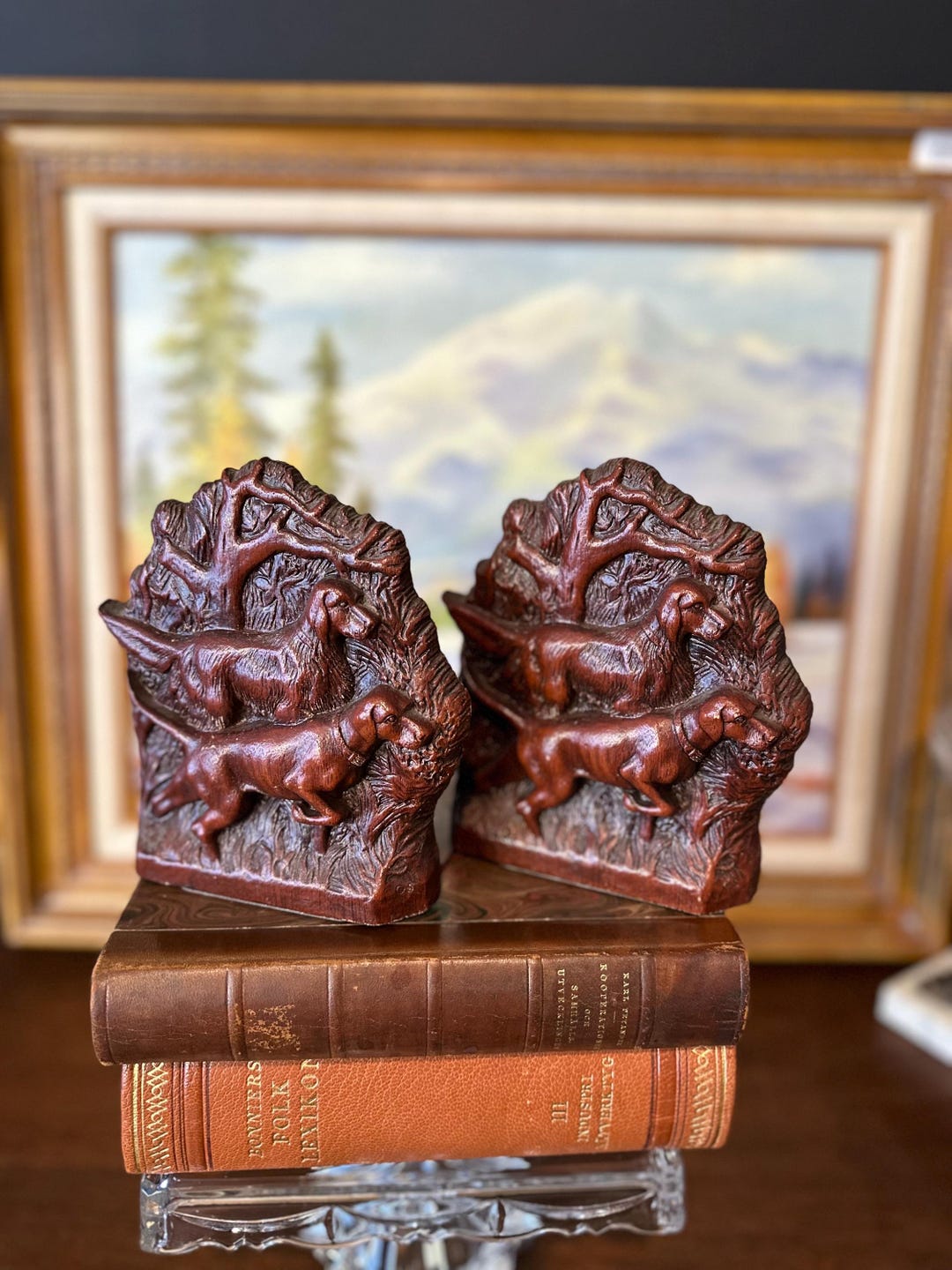 Vintage Hunting Dog Bookends - Etsy
