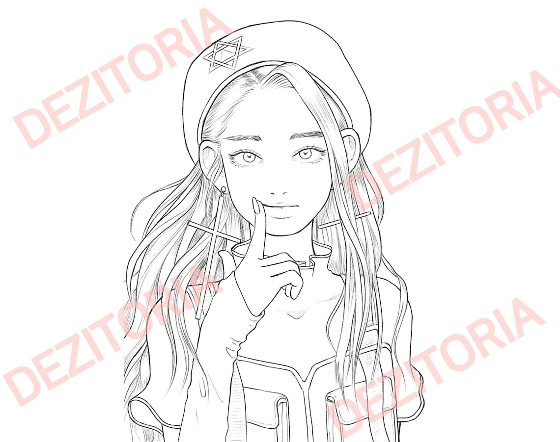 Military Girl Coloring Page for Adults Printable Easy Coloring Page - Etsy