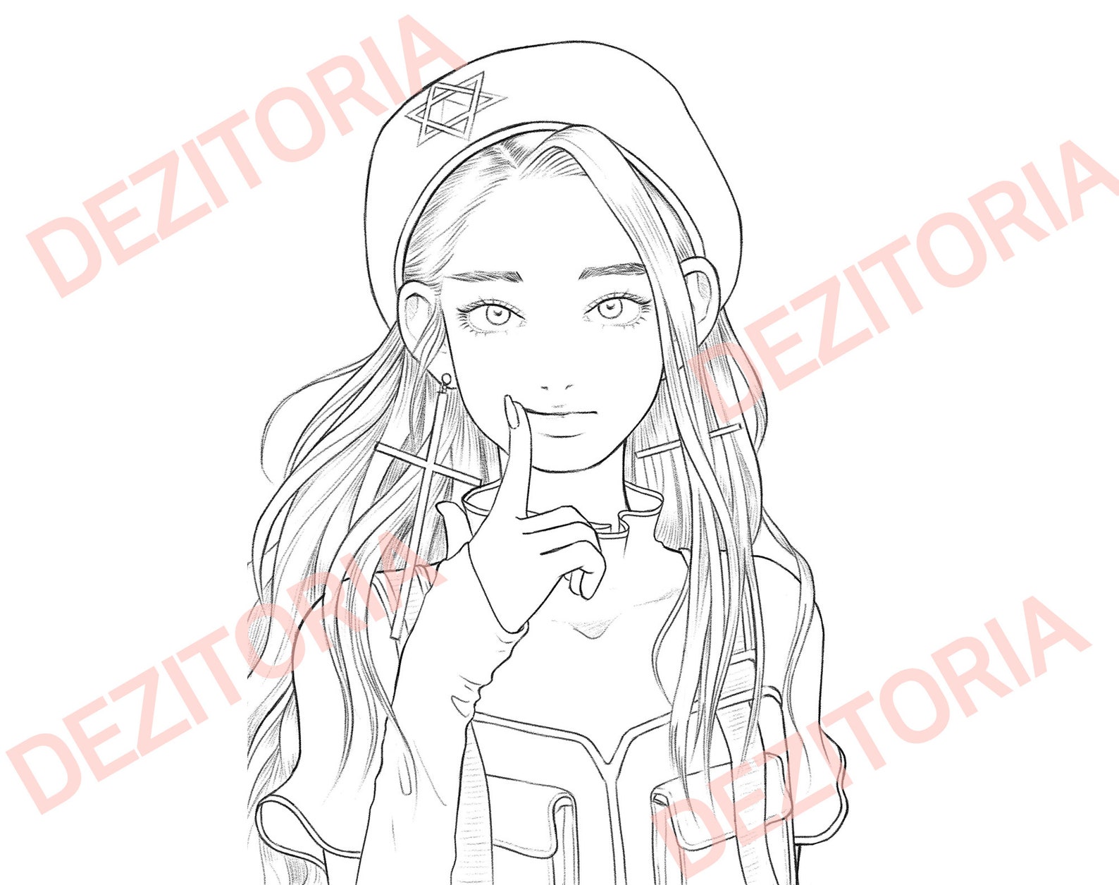 Military Girl Coloring Page for Adults Printable Easy Coloring Page - Etsy