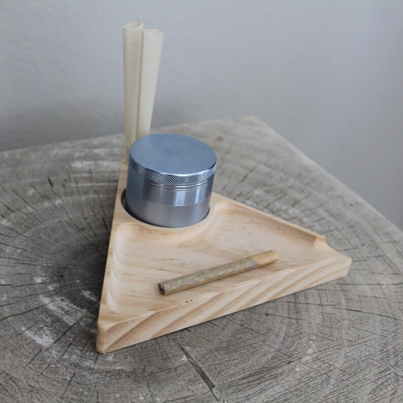 Solid Wood Pyramid Rolling Tray - Etsy
