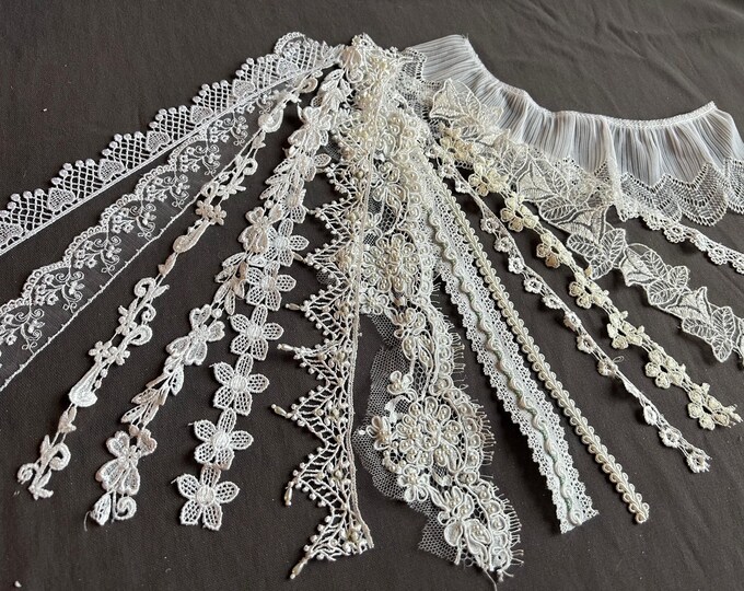 Vintage Lace and Trim Bundle From 1990s, 14 Pieces, Lace for Slow ...