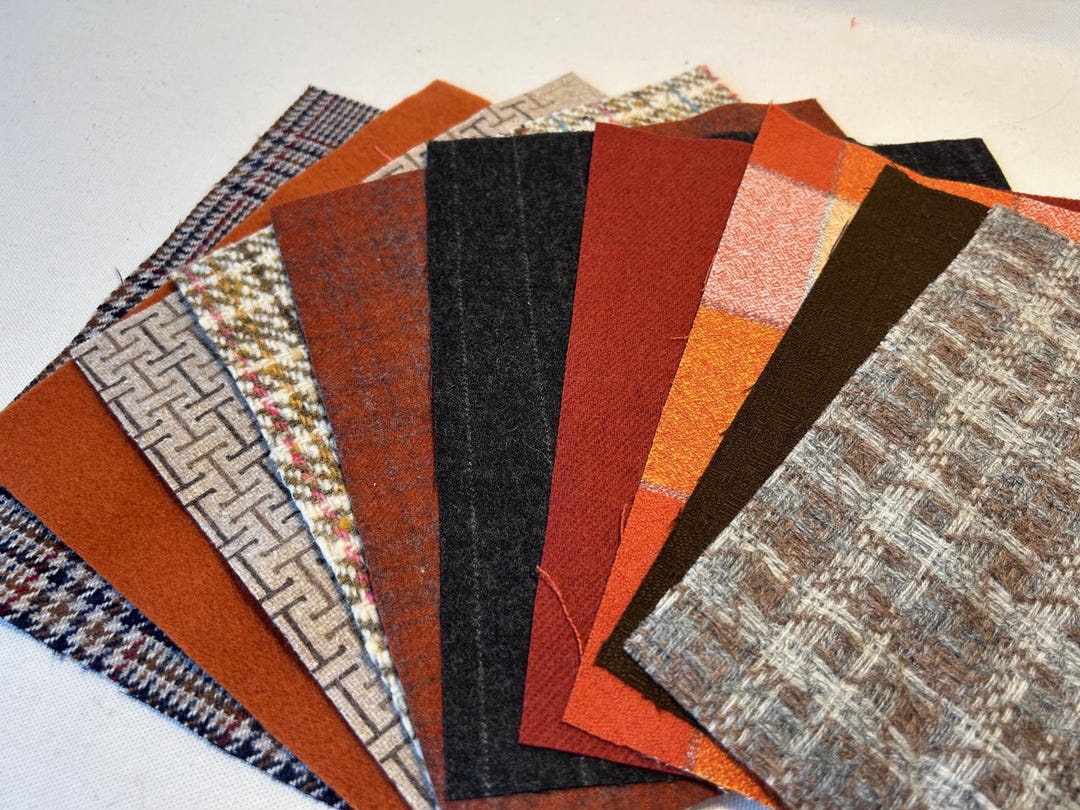Vintage Woven Wool Fabric Squares: 8x8 Scrapbooking Pieces - Etsy