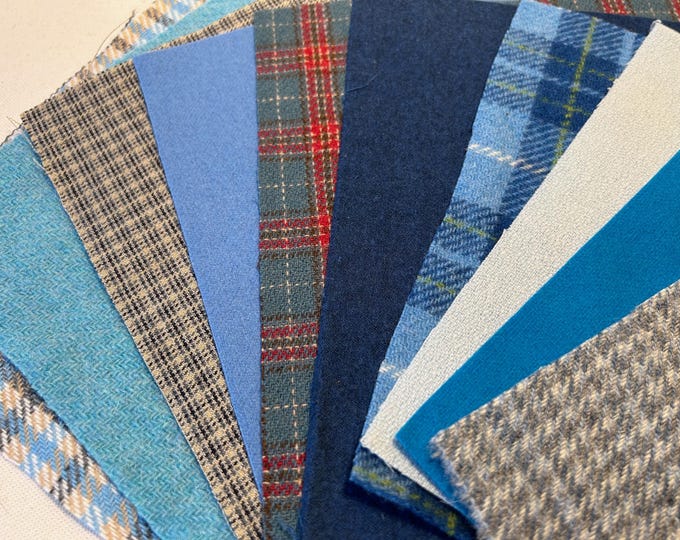 Vintage Woven Wool Fabric Squares: 8x8 Patchwork Pieces - Etsy