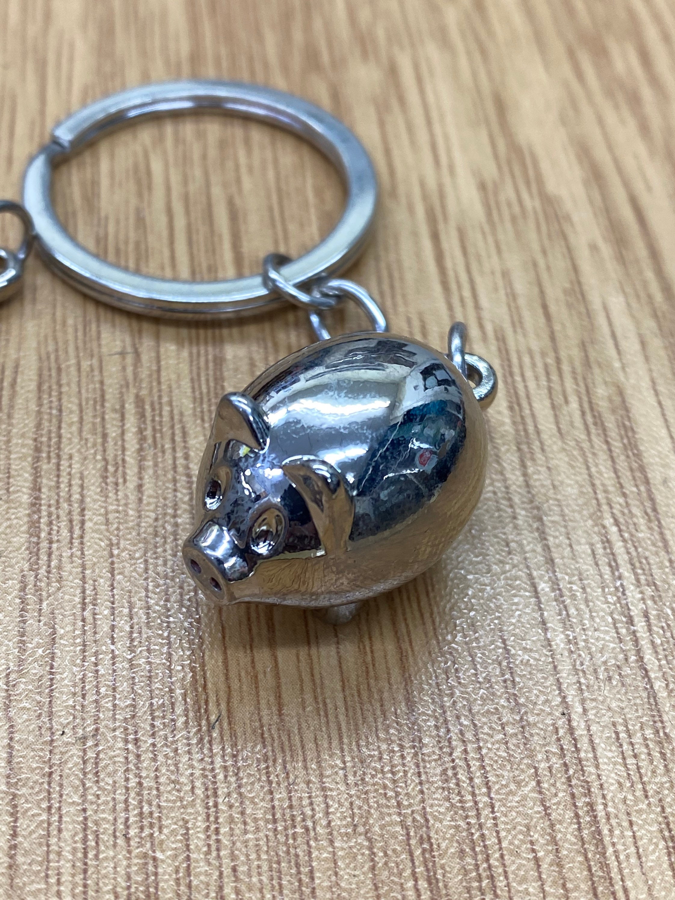 Pig Key Ring Engraved - Etsy