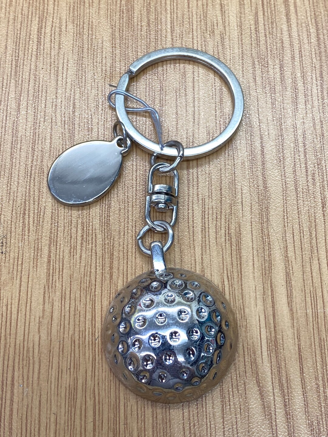 Engraved Half Mirrored Golf Ball Key Ring - Etsy