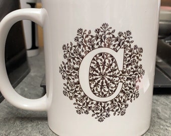 Personalised Initial Mugs, Letter Mugs, Birthday Gift, Mothers Day Gift ...