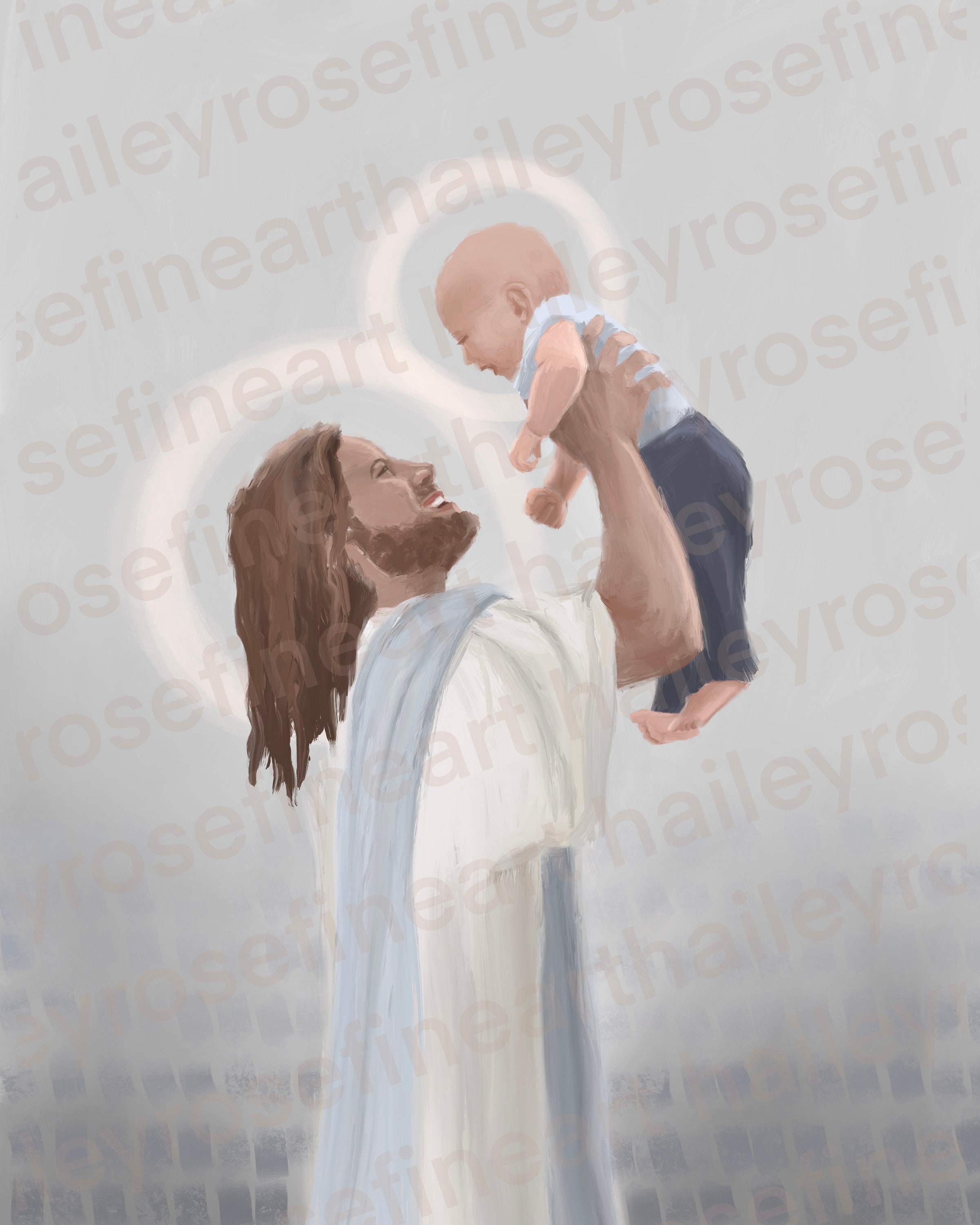 Jesus Christ Holding a Baby Angel Baby Heavenly Baby Christ - Etsy