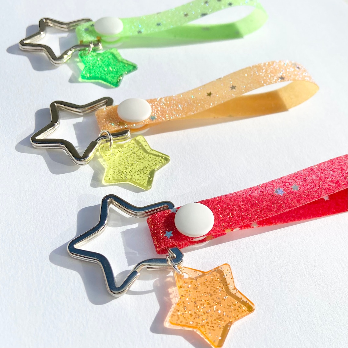 NEW Glitter Jelly Keychain Key Ring Key Fob Handmade in | Etsy