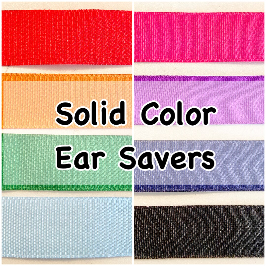 BUY 3 GET 1 FREE | Adult/kids Solid Color Ear Savers | Ribbon Ear ...