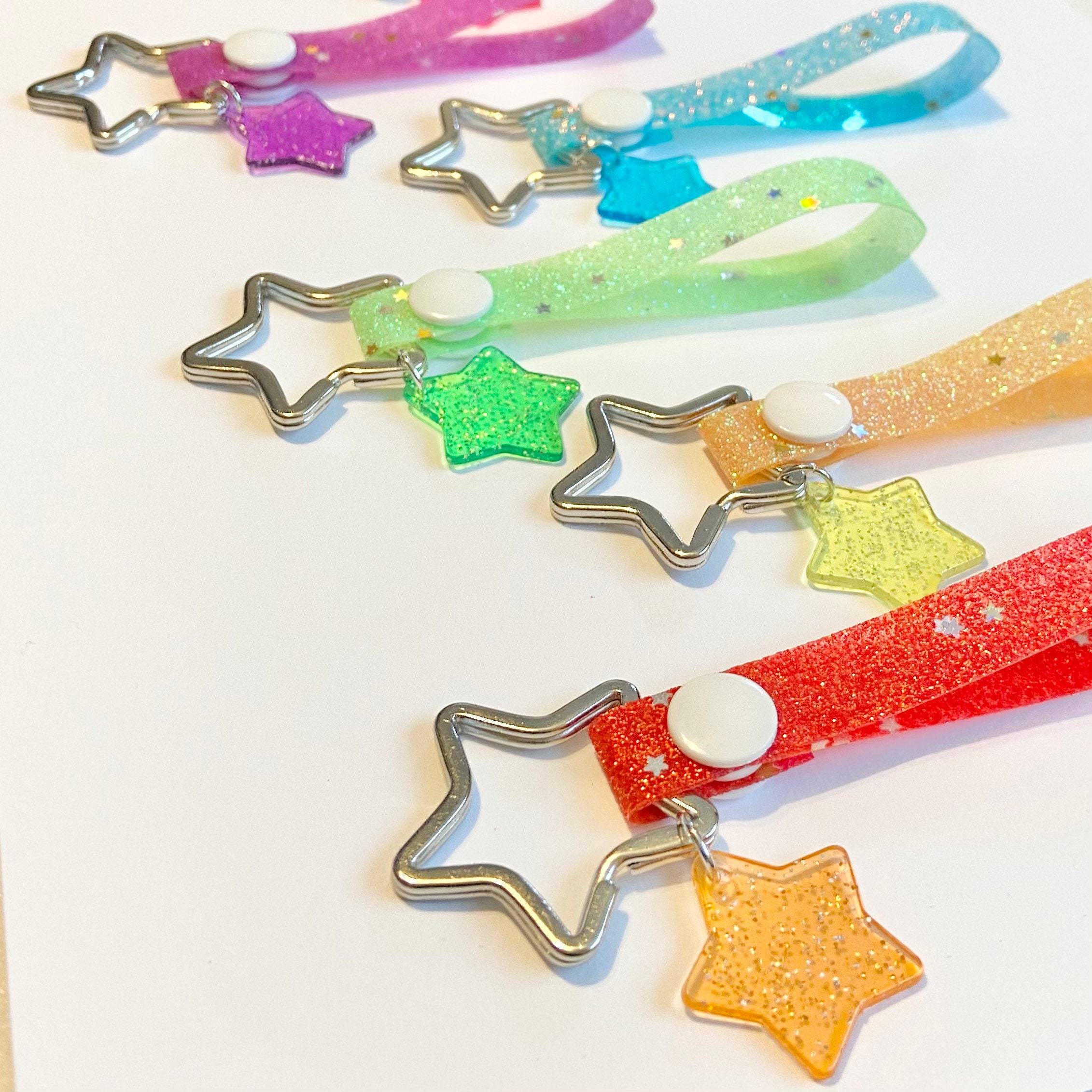 NEW Glitter Jelly Keychain Key Ring Key Fob Handmade in | Etsy