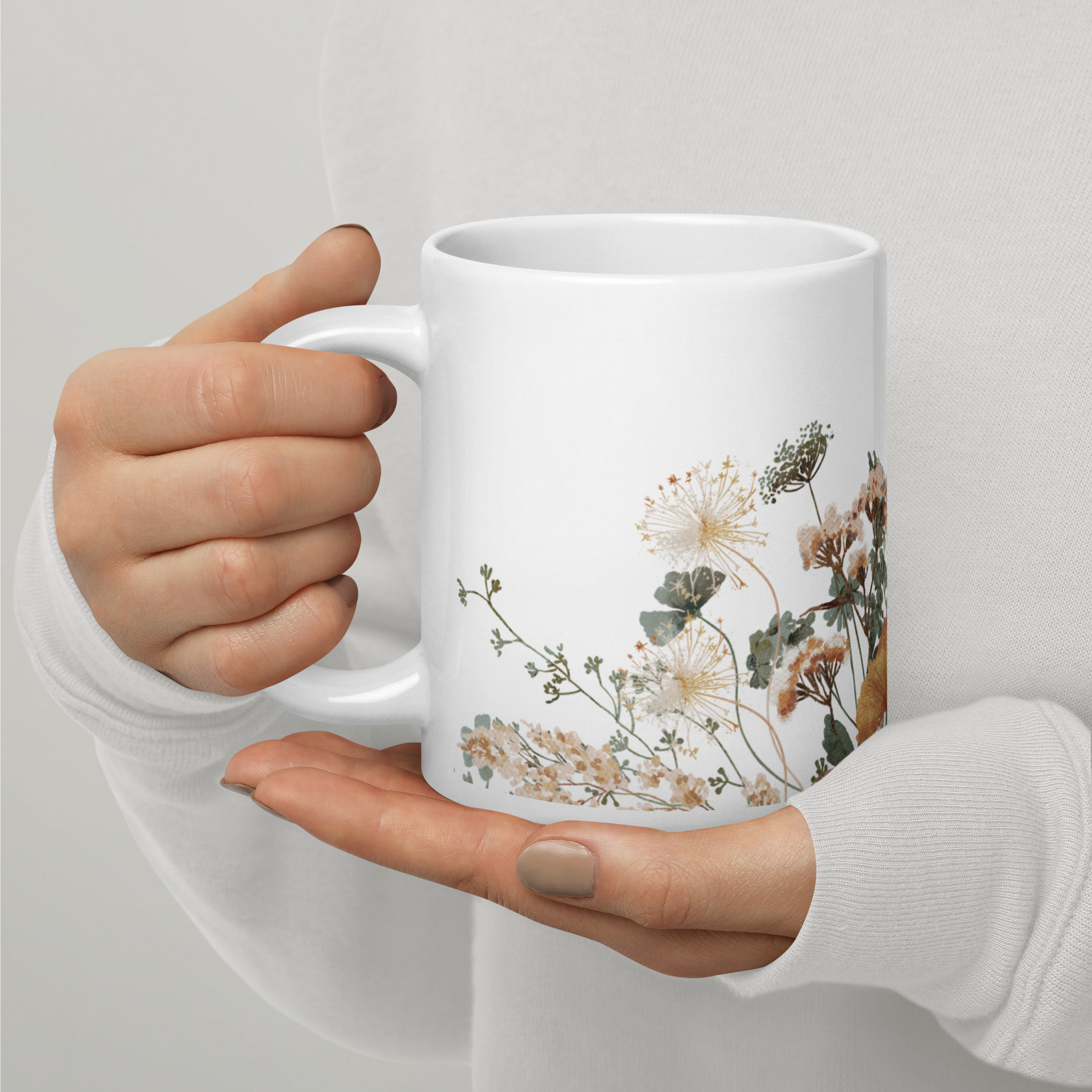 Floral Coffee Mug, Big Coffee Cup, Cottagecore Coffee Cup - Etsy