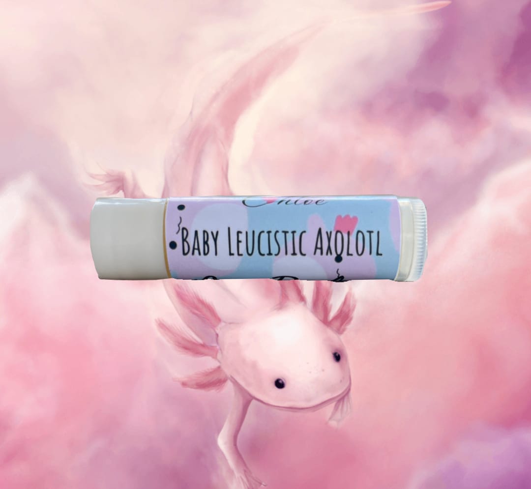 Baby Leucistic Axolotl Strawberry Flavored Lip Balm| Moisturizing ...