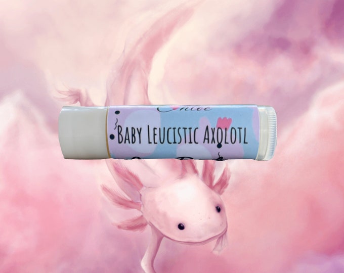 Baby Leucistic Axolotl Strawberry Flavored Lip Balm All Organic All ...
