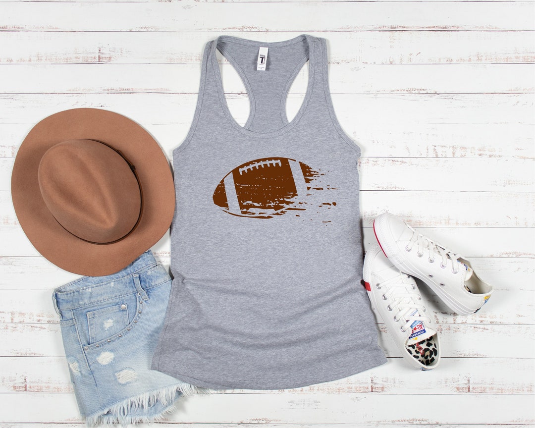 Football Distressed Tank Top, Football Distressed Brushstroke Tank Top ...