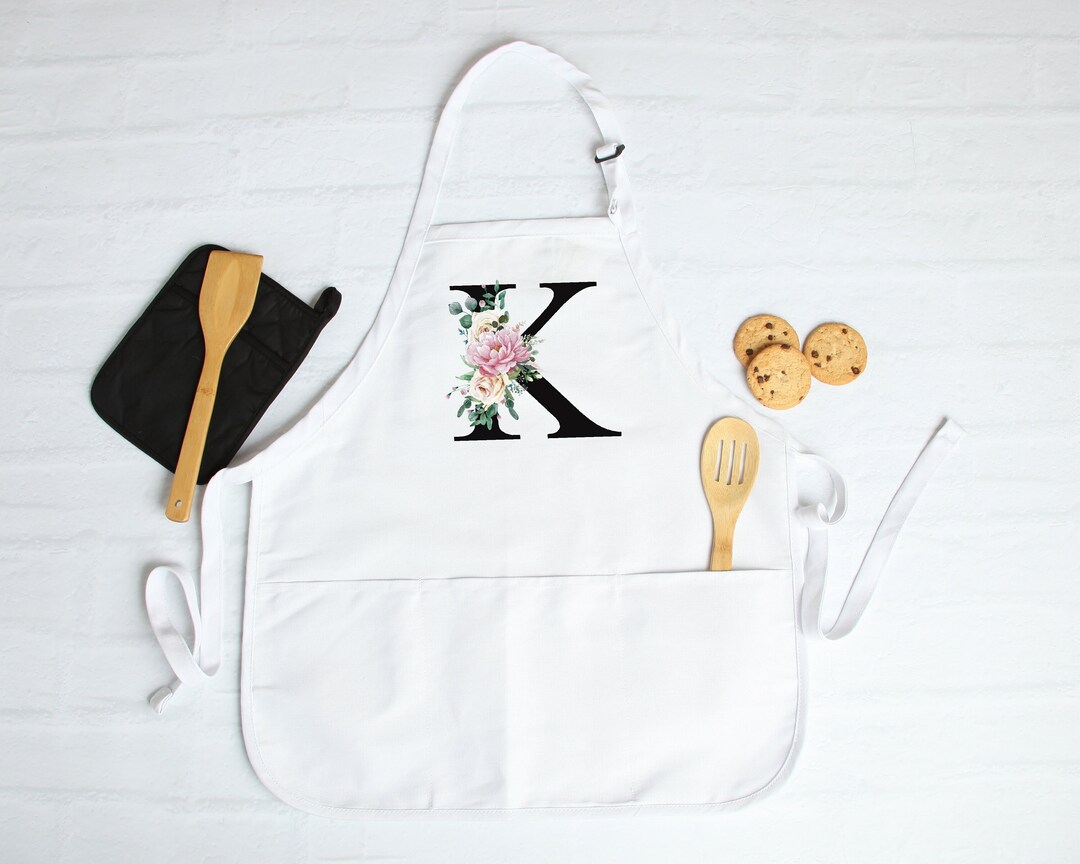 Custom Letter Monogram Apron, Aprons for Women, Cute Kitchen Apron ...