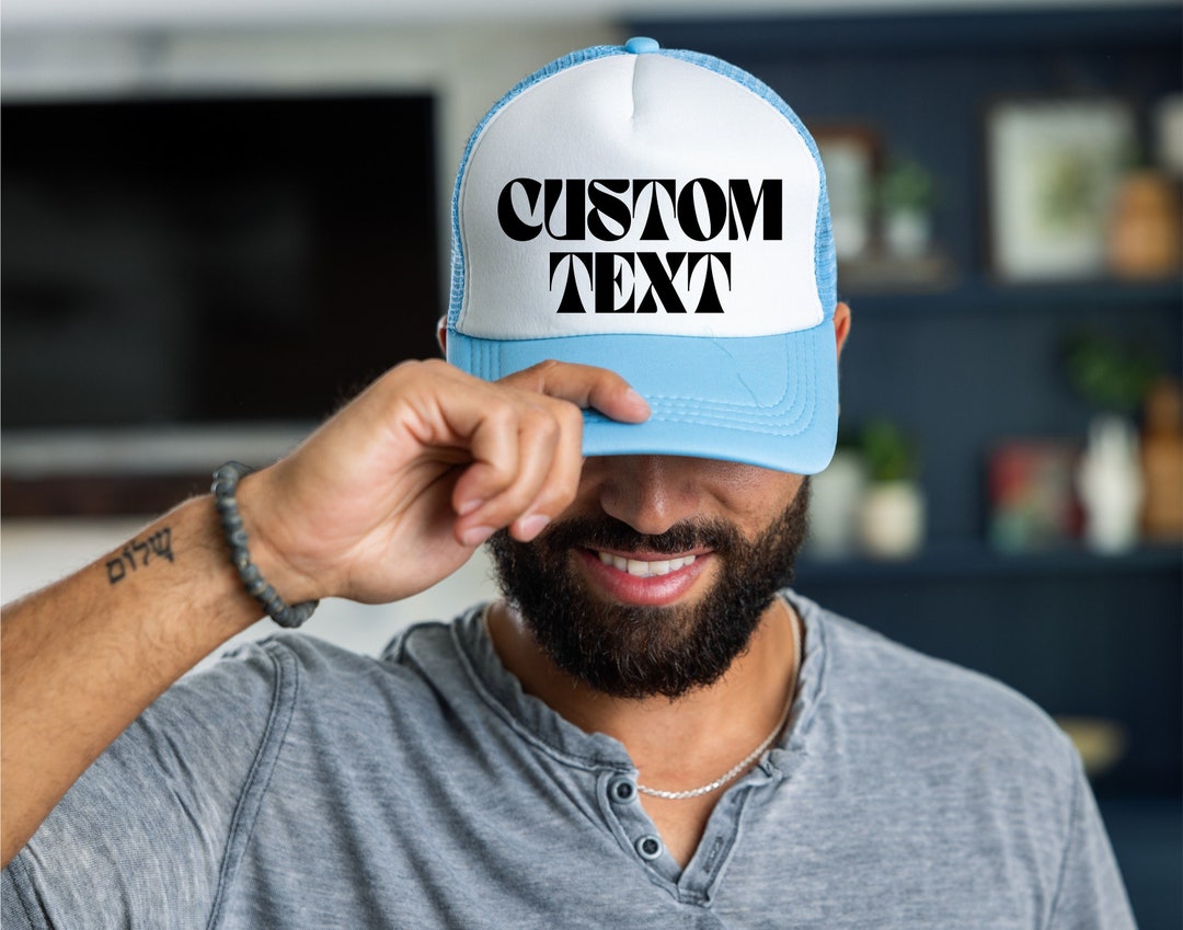 Custom Text Hat, Personalized Text Foam Hat, Unisex Foam Trucker Hat ...