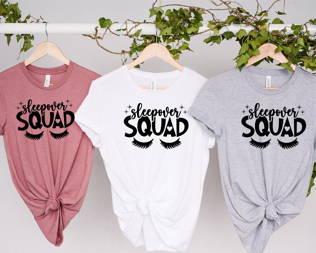 Sleepover Squad Shirt, Girls Birthday Party Shirt, Sleepover Shirt ...