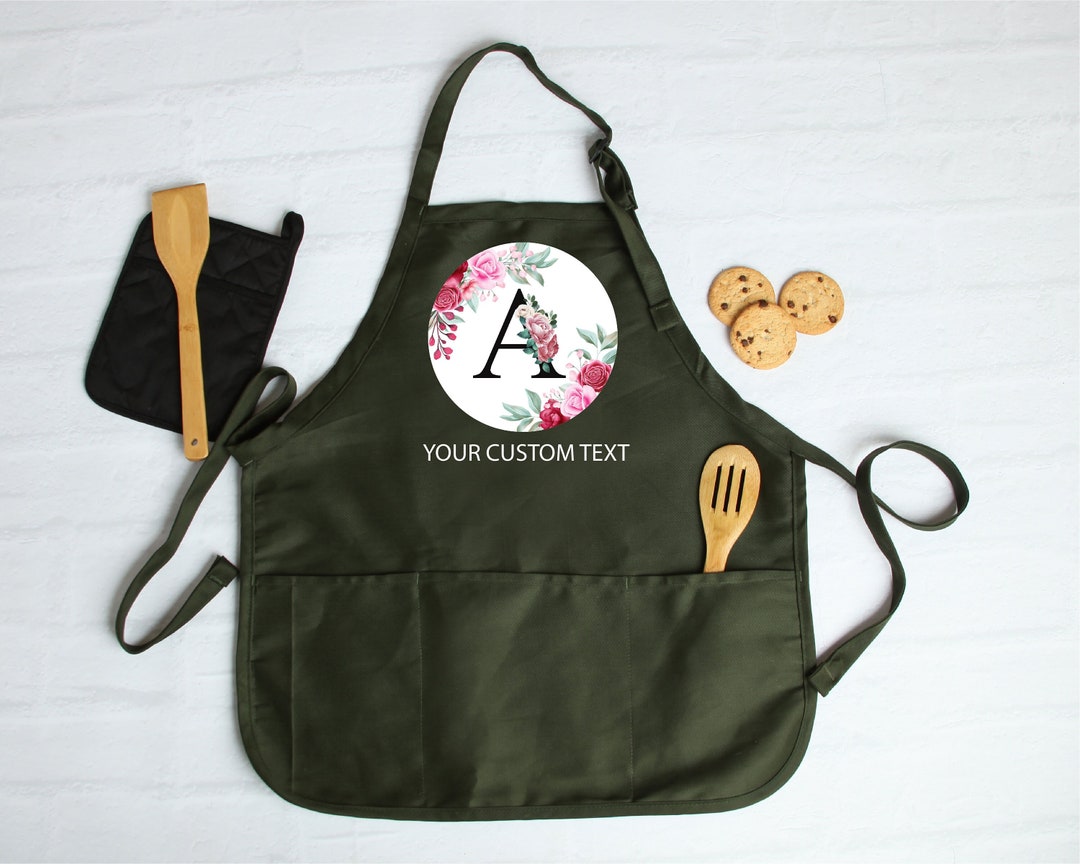 Personalized Initial Apron: Custom Letter Monogram, Kitchen Gift - Etsy