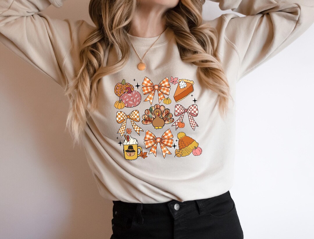 Thanksgiving Sweatshirt, Trendy Fall Sweatshirt, Thanksgiving Turkey ...