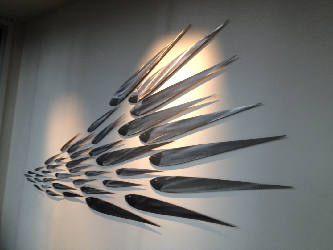 School of Fish, Metal Art, Life Like Wall Sculpture, Beach House, Sea ...