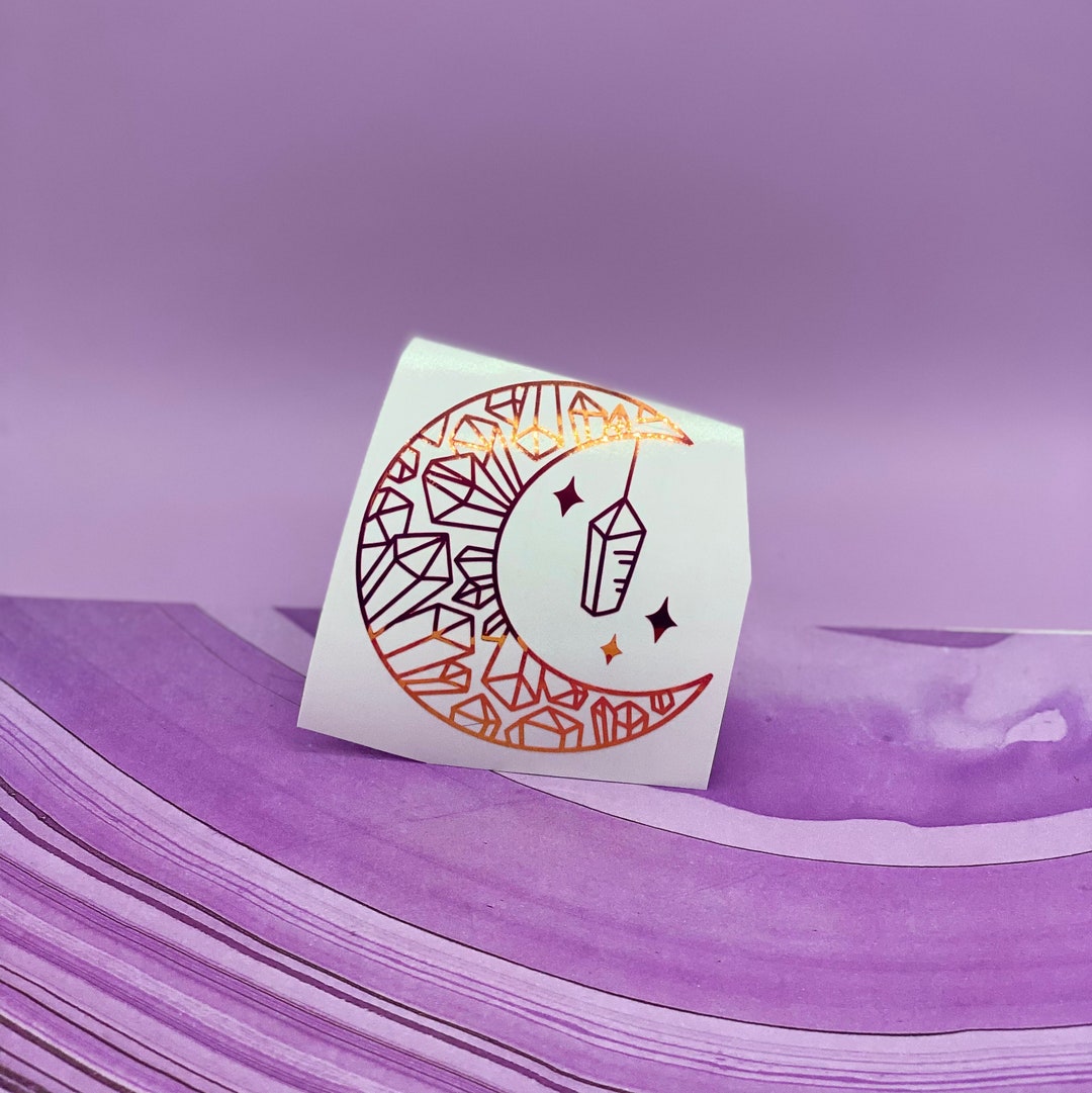 Crystal Crescent Moon Decal/ Indoor Decal/ Decorative Decal / Crescent ...