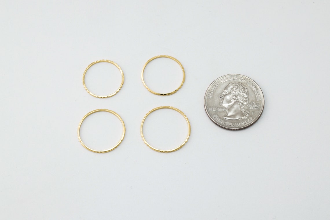 Grooved Ring Collection Brass Nickel Free Handmade Jewelry - Etsy