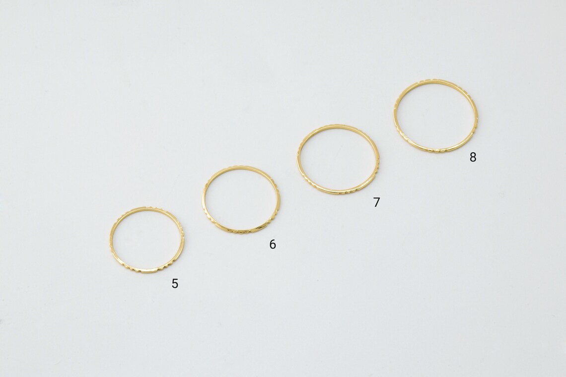 Grooved Ring Collection Brass Nickel Free Handmade Jewelry - Etsy