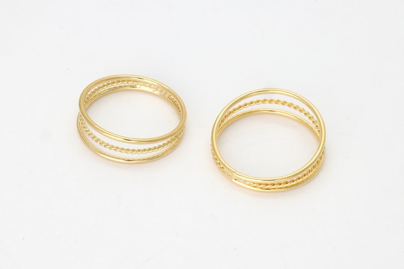 Triple Line Finger Ring, Brass, Nickel Free, Handmade Jewelry, Fashion ...