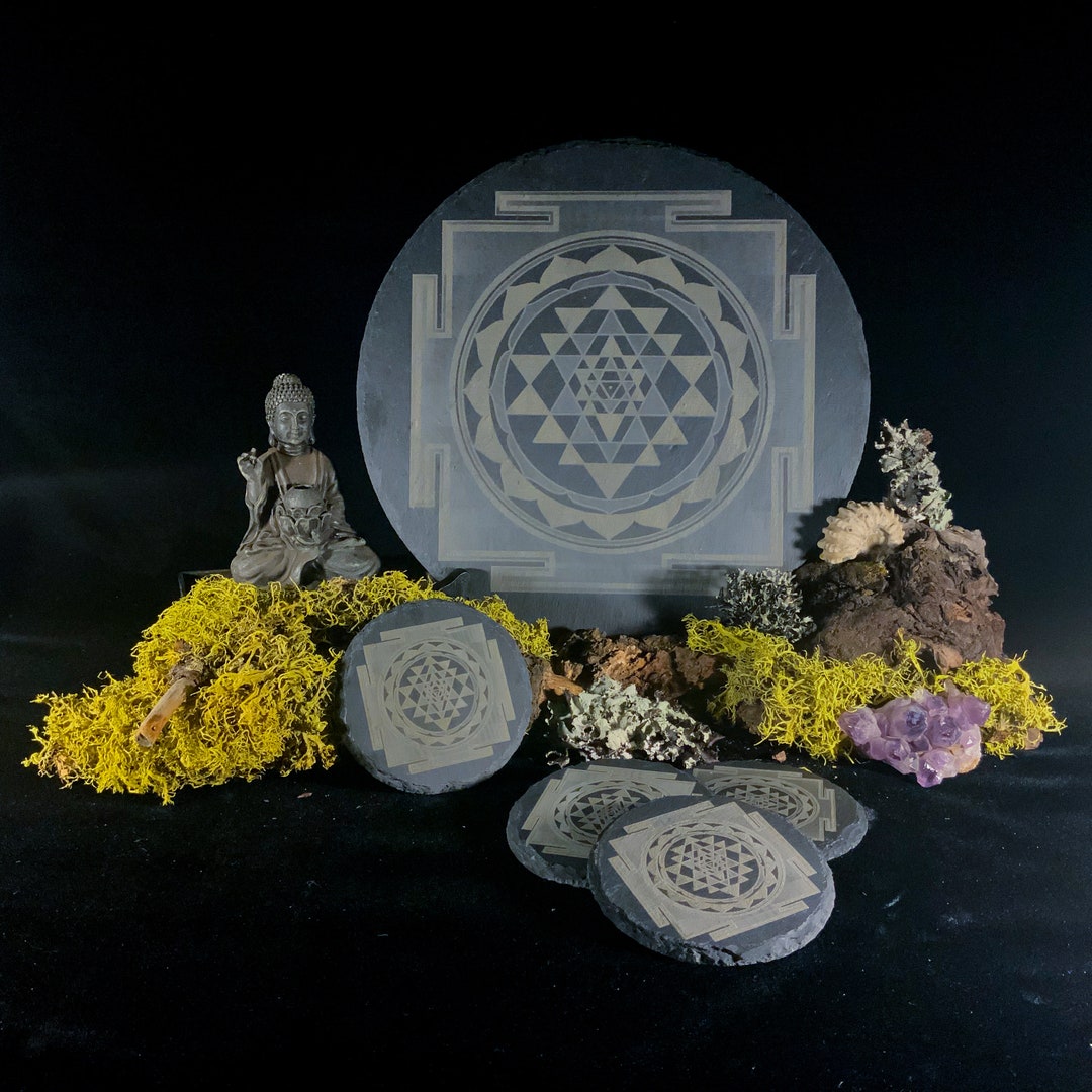 Sri Yantra Coasters / Shri Chakra Stone Coasters / Beermat/ Candle ...