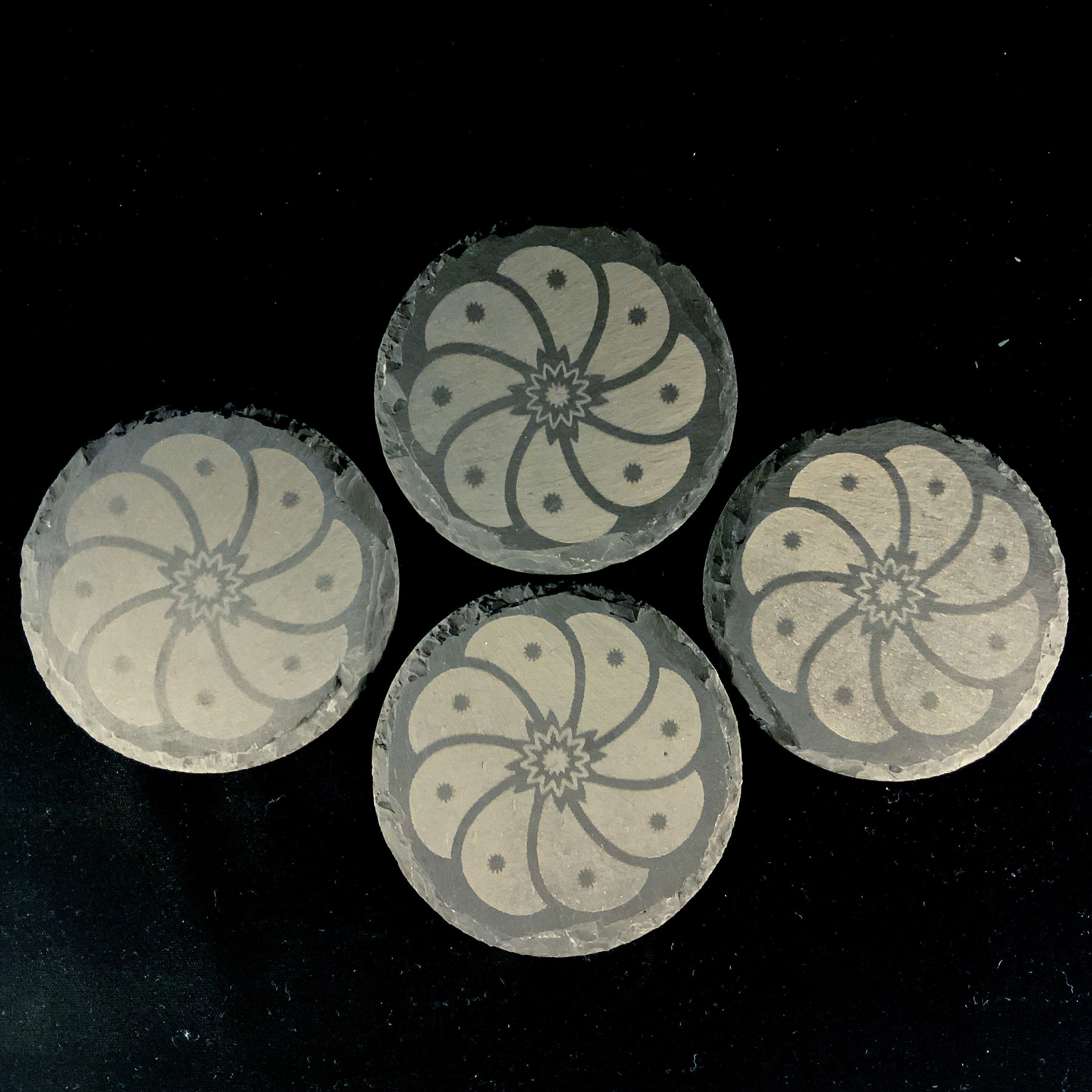 Hikuri Slate Coasters / Peyote Stone Coasters / Beermat / Candle Stand ...