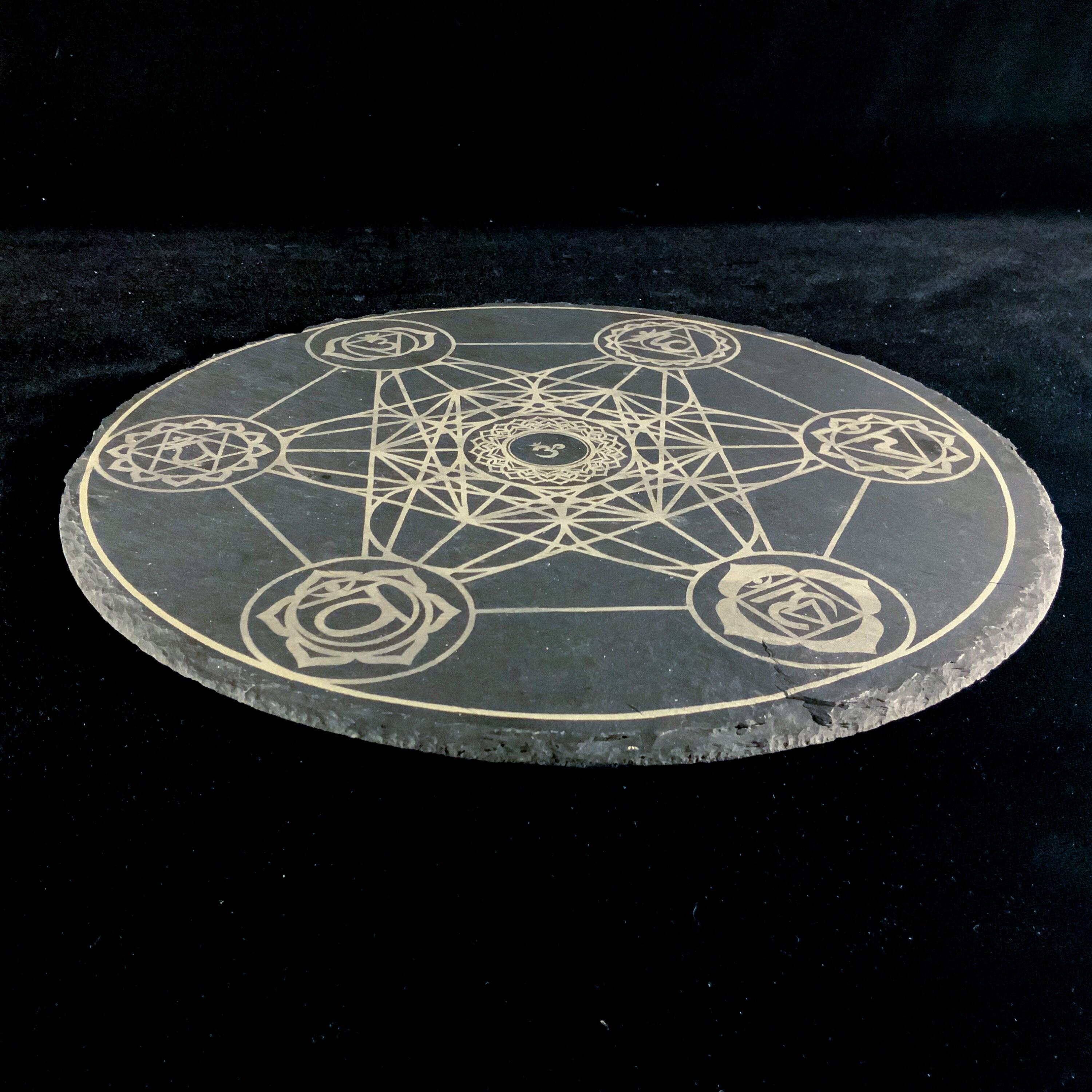 Metatrons Chakras Table Set/ Seven Chakra Stone Coasters / Beermat ...