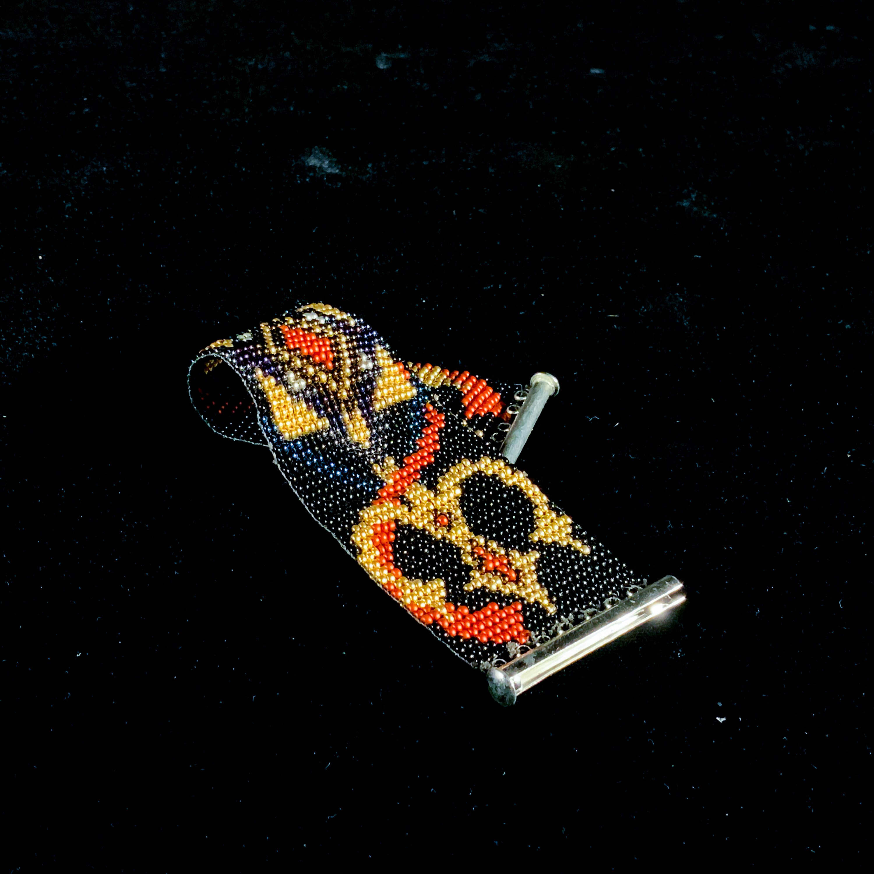 Czech Seed Bead Bracelet - Trishul / Trident Cuff Bracelet / - Etsy