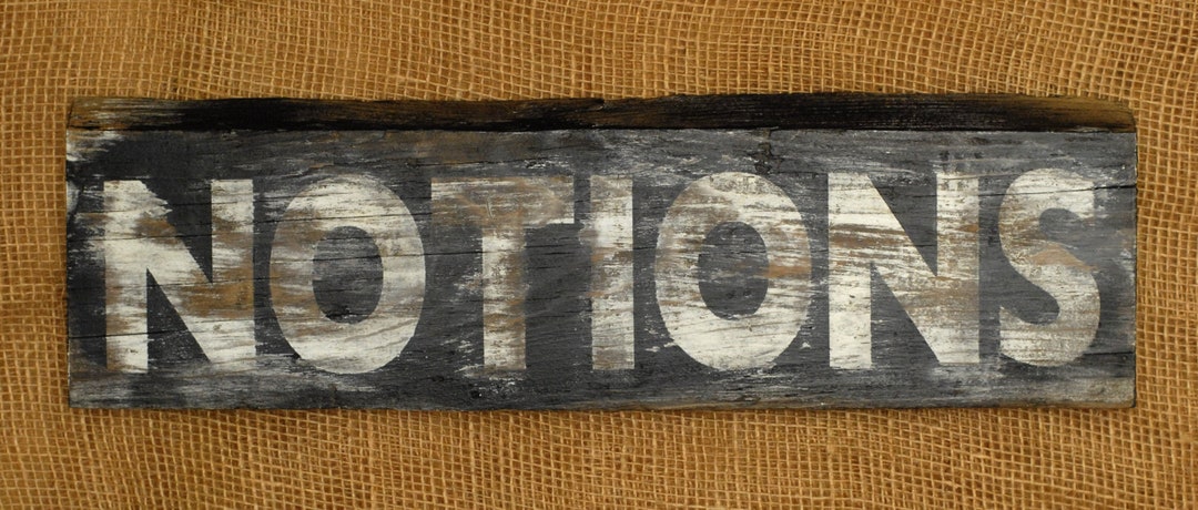 Notions Rustic Reclaimed Wood Sign - Etsy