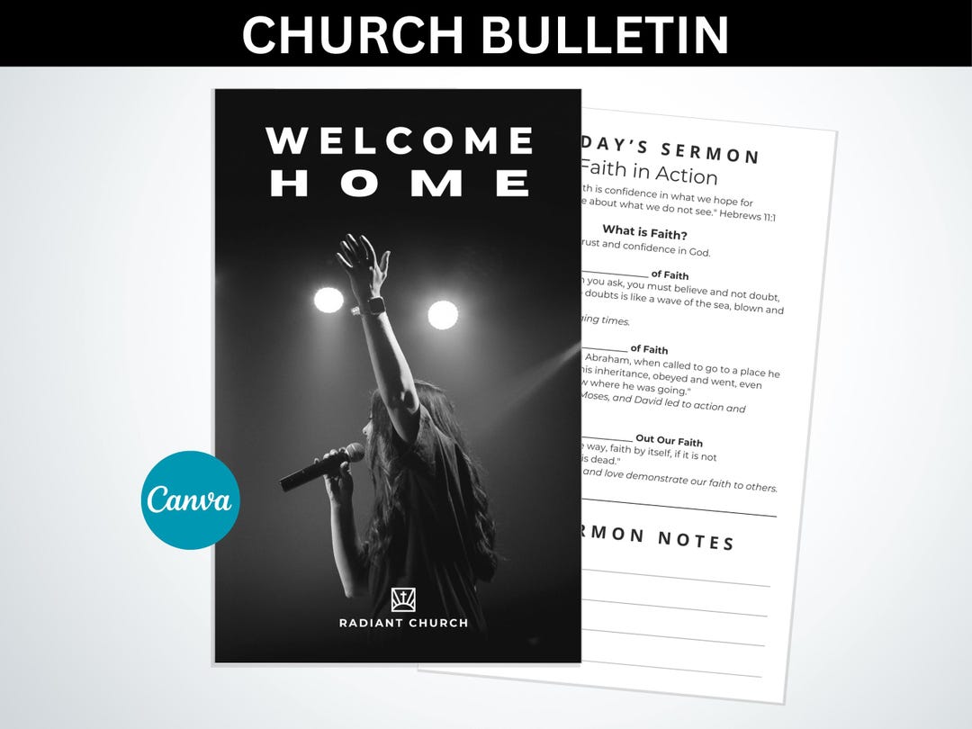Beautiful Church Bulletin, Church Program, Simple Bulletin, Sunday ...