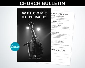 Church Bulletin, Bulletin, Church Program, Simple Bulletin, Sunday ...