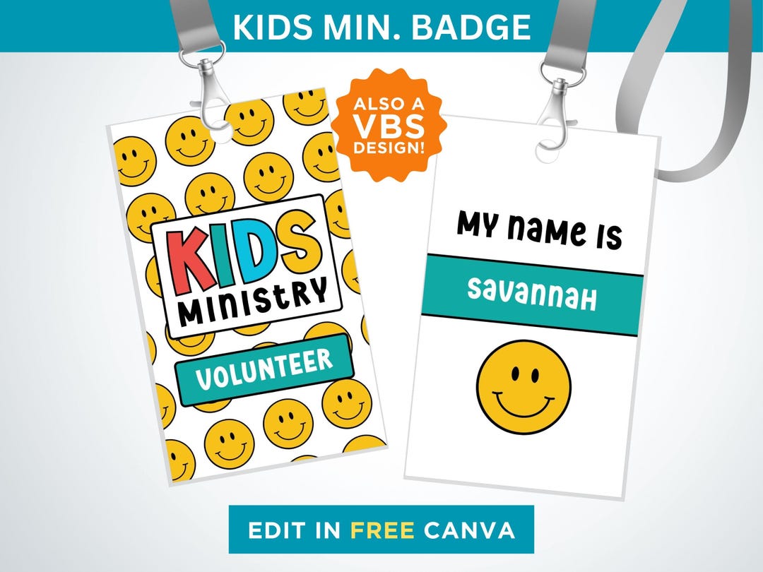 Kids Church Badge Children's Ministry Name Badge, Kids Church Badge ...