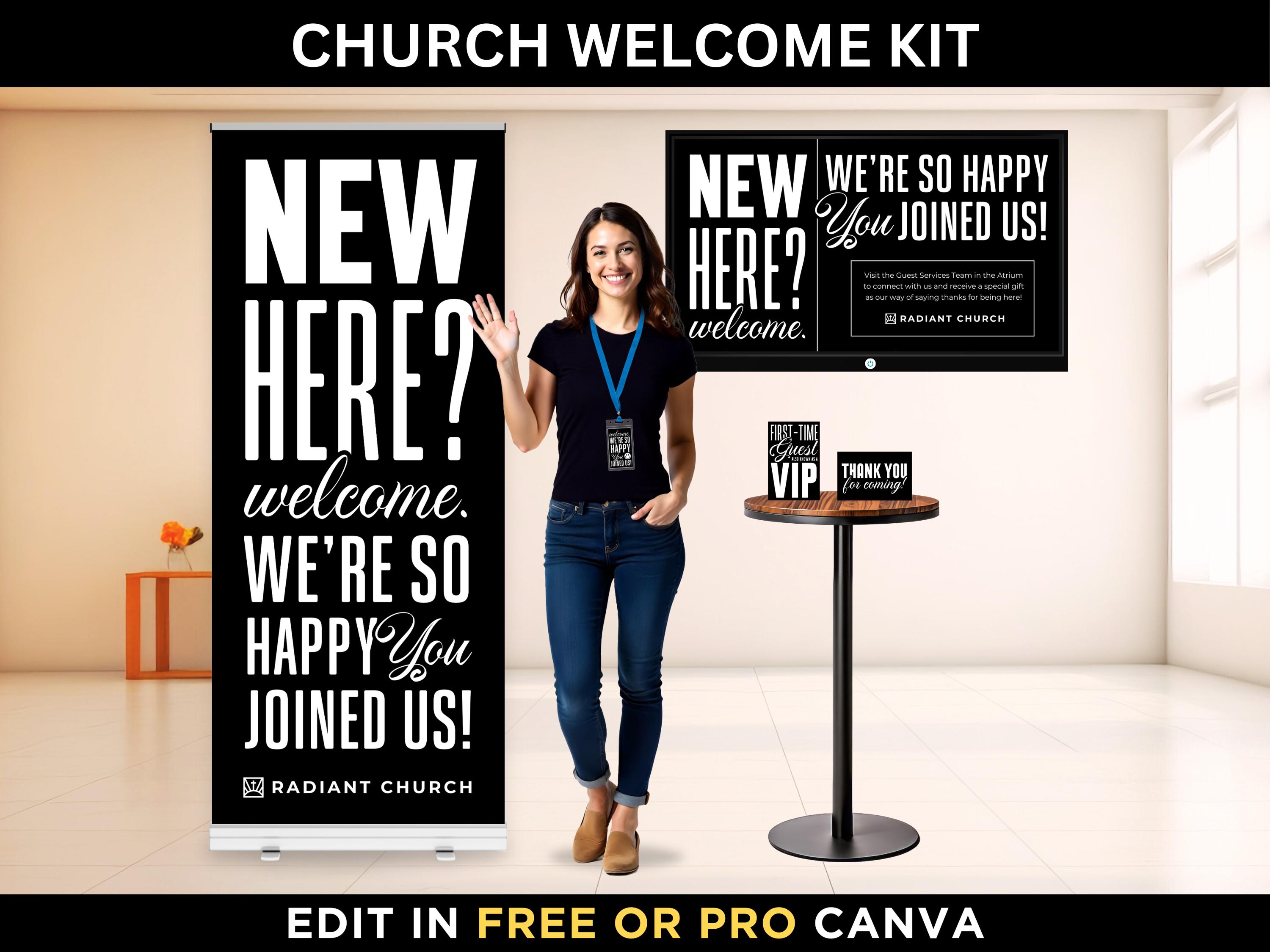 Black and White Church Welcome Kit, Church Welcome Visitor Kit, Church ...