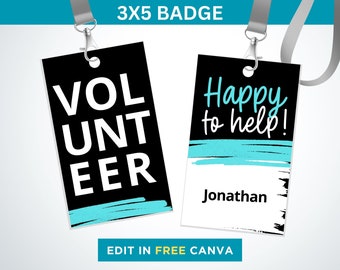 Name Badge, Church Badge Template, Church Greeter Badge, Badge Template ...