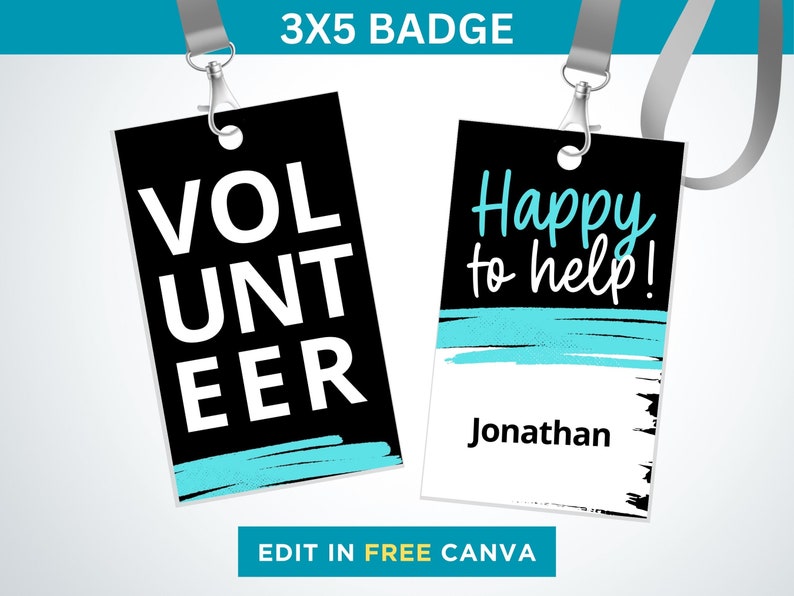 Name Badge, Church Badge Template, Church Greeter Badge, Badge Template ...