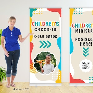 Children's Ministry Check-in Banner, Childrens Church Banner, Children ...