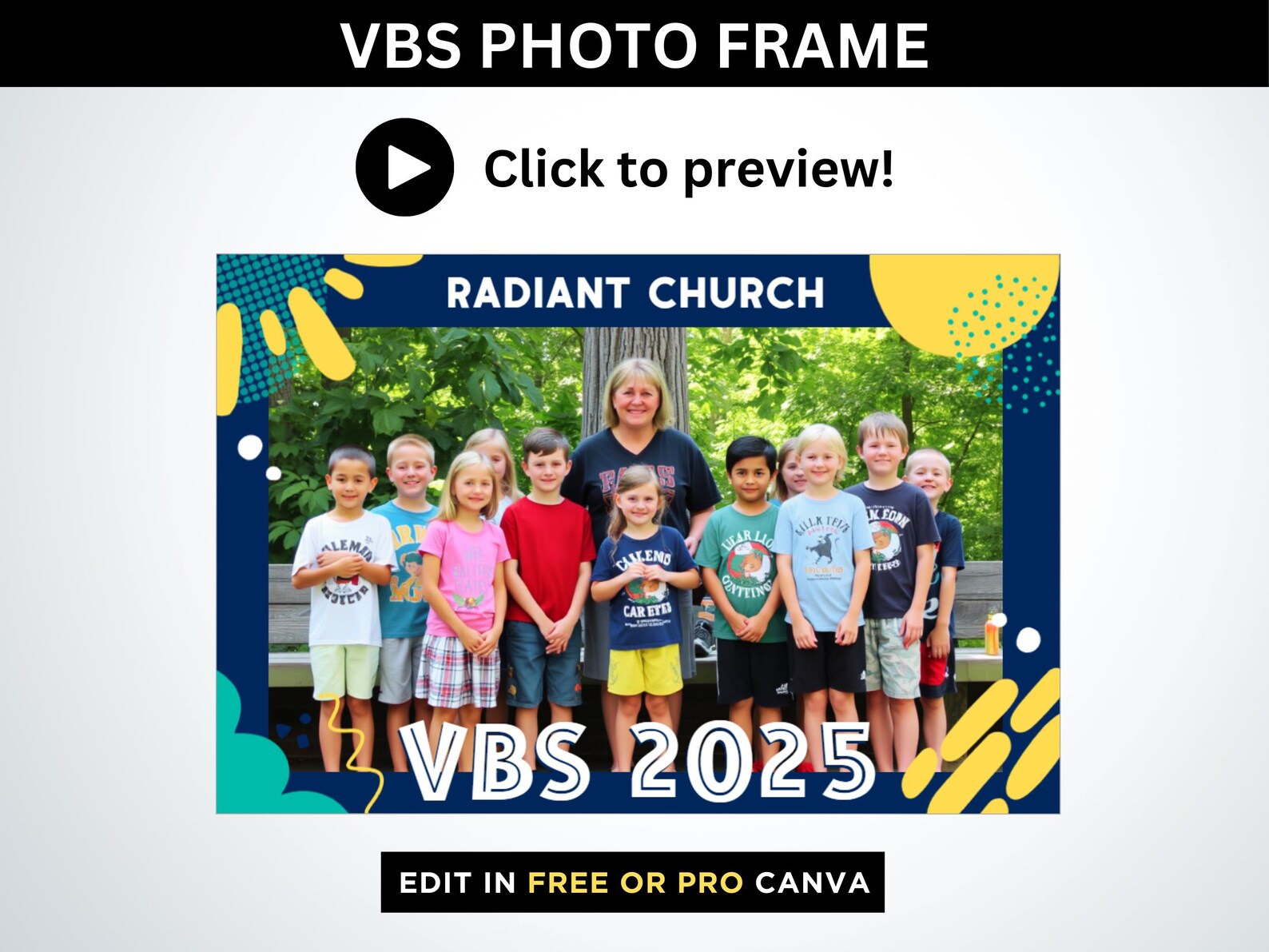 VBS Photo Frame, Summer Camp Photo Template, VBS Frame Printable ...