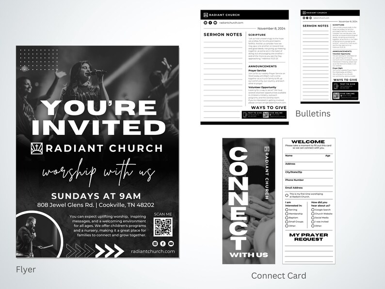 Church Template Bundle Church Social Media Beautiful Announcement ...