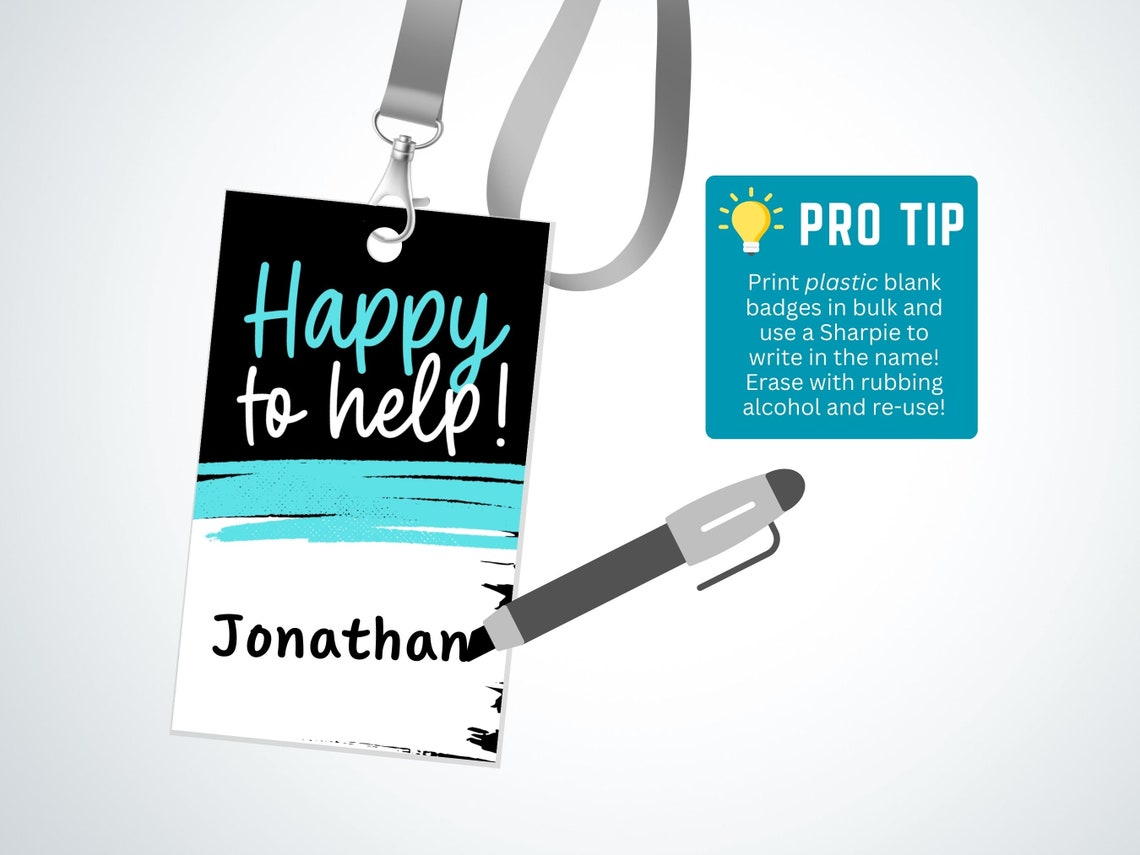 Name Badge, Church Badge Template, Church Greeter Badge, Badge Template ...