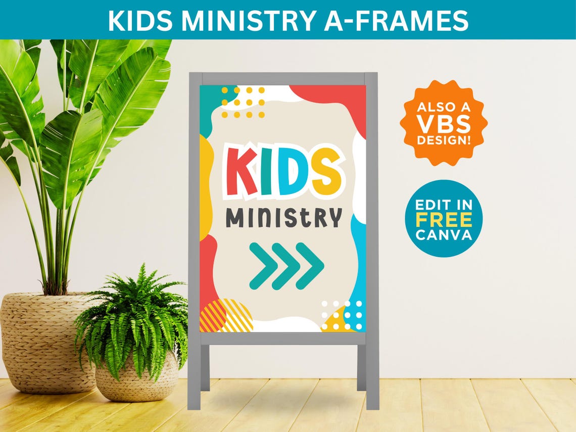 Kids Ministry A-frame Sign, Children's Ministry Sign, Children's ...
