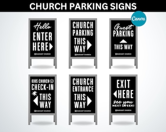 Church Parking A-frame Signs (digital Template) - Etsy