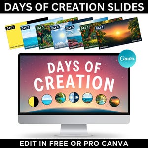 Realistic Days of Creation Slides for Sunday School, 7 Days of Creation ...