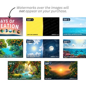 Realistic Days of Creation Slides for Sunday School, 7 Days of Creation ...