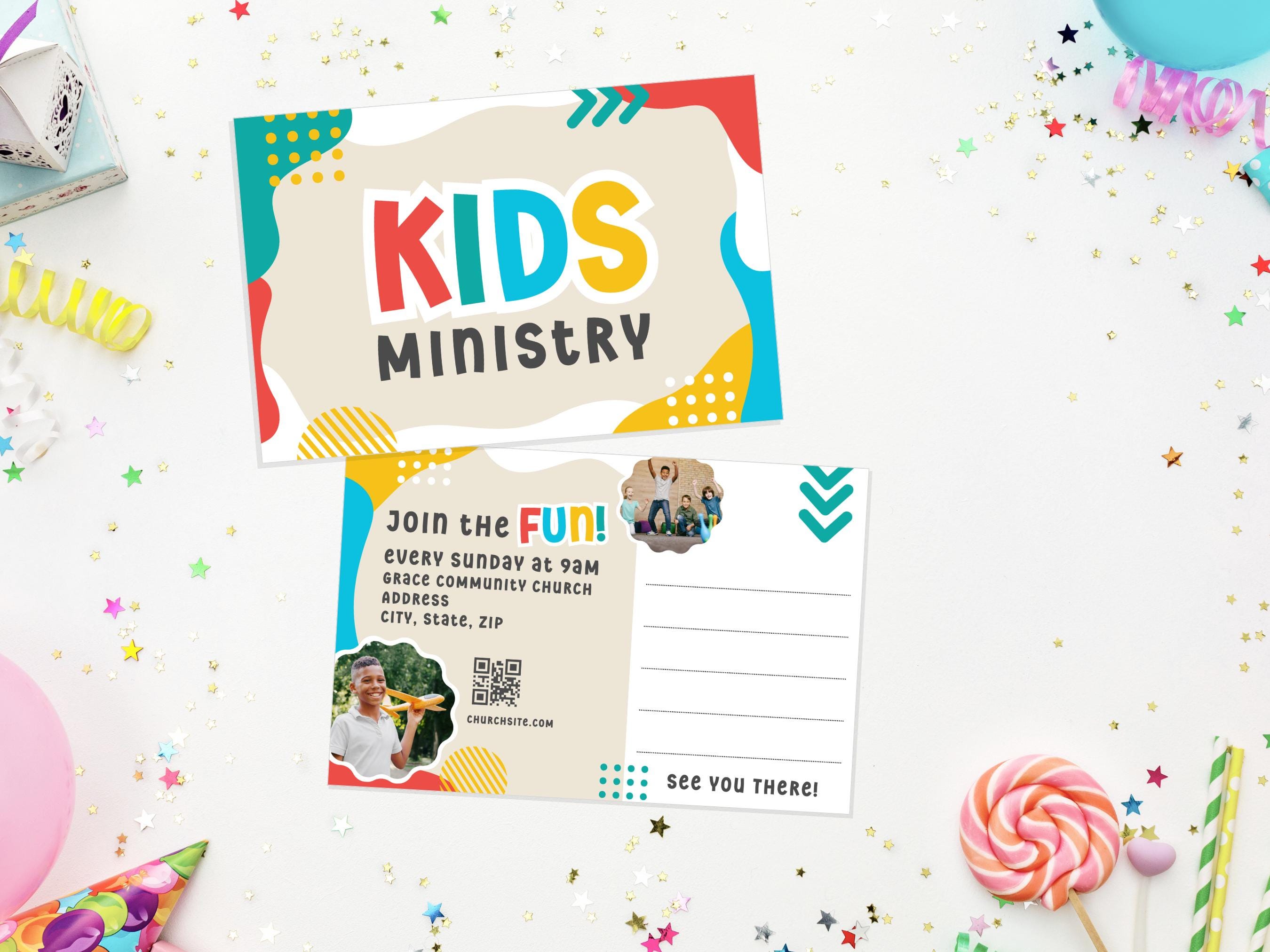 Kids Ministry Invite Card, Children's Ministry Invite Card, Church ...