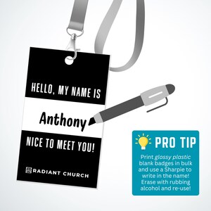 Black and White Church Badge Kit Church Badge Bundle Pastor Badge ...